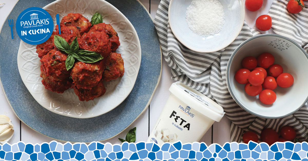 Polpette con melanzane e feta al sugo | Pavlakis